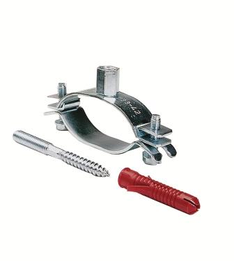 4 oval pipe hangers for VA DN 16 with hex head screws M8x80